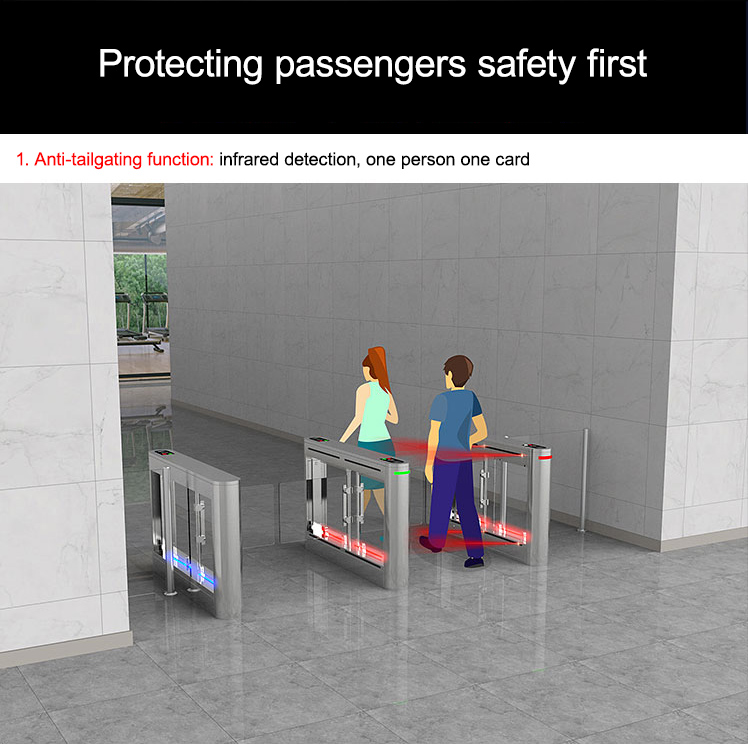 Rs485 Acrylic / Stainless Steel Arm Face Recognition Gate Full ...