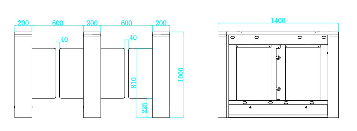LED Indicator Light Security Swing Barrier Gate For Public Lobby