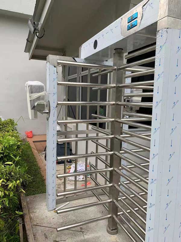 Full Height Turnstile Gate Single Mechanism Bi Directional Security Gate